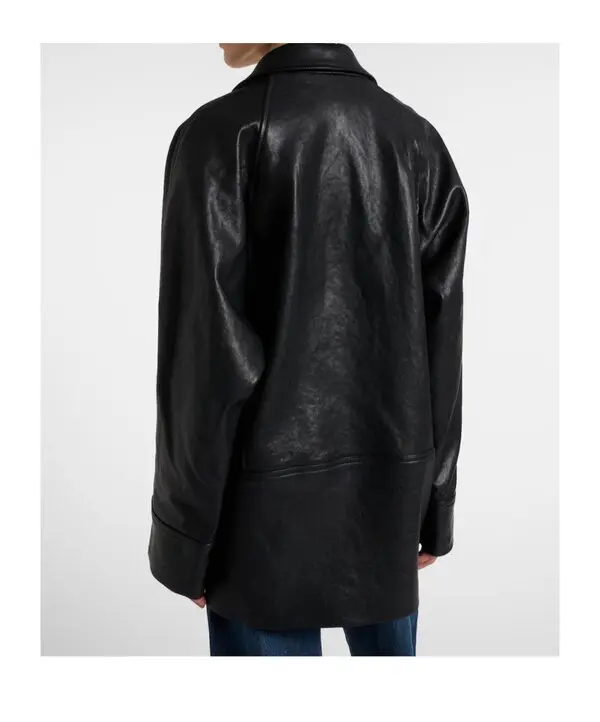 FRAME Long Sleeve Leather Jacket