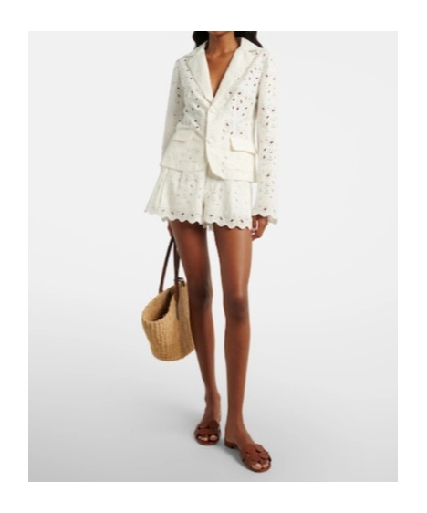 FRAME Paisley Eyelet Cotton Shorts