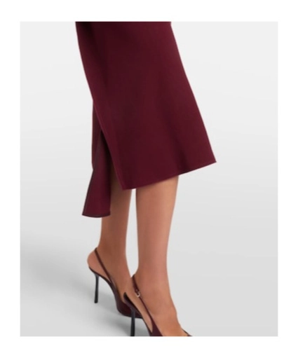 Victoria Beckham Draped Cady Midi Dress - Brown