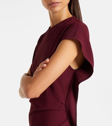 Victoria Beckham Draped Cady Midi Dress - Brown