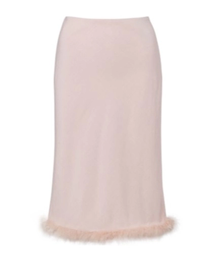 Dorothee Schumacher Soft Vibes Feather-trimmed Midi Skirt