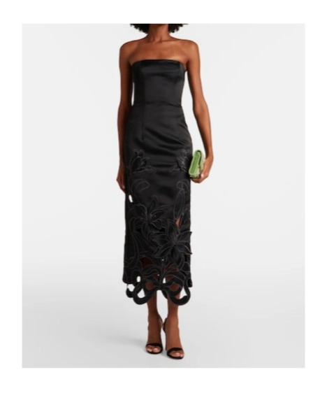 LEO Lin Rayna Floral-appliqué Bustier Gown