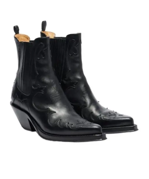 Gabriela Hearst Cassidy Cow-print Leather Cowboy Boots - Black