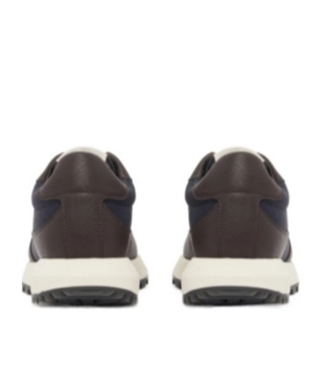 Emporio Armani Logo-plaque Panelled Sneakers - Brown