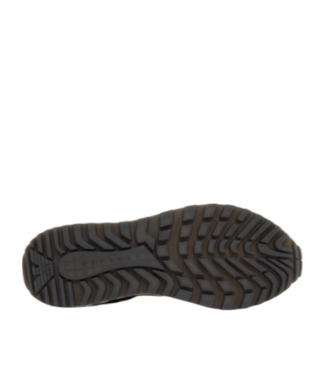 Emporio Armani Logo-plaque Panelled Sneakers - Brown