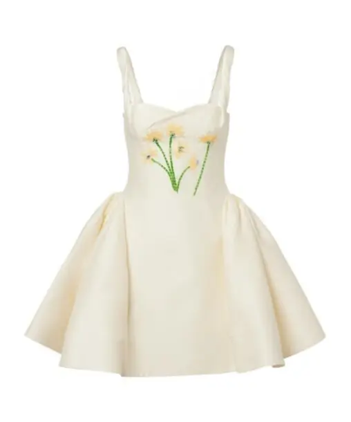 LEO Ariel Embellished Wool And Silk Minidress