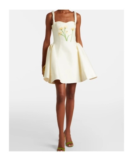 LEO Ariel Embellished Wool And Silk Minidress