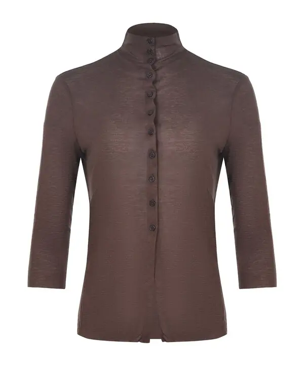 ALYSI Long Sleeve Fine-knit Top