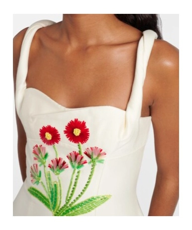 LEO Beatrice Embellished Wool And Silk Midi Dress