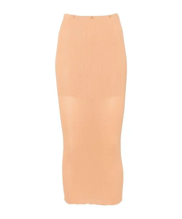 Alberta Ferretti Ribbed Midi Skirt - Neutrals