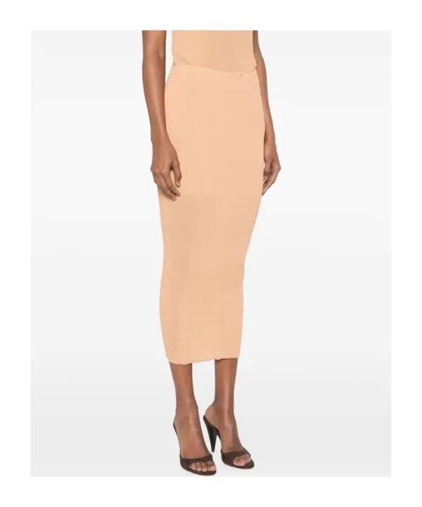Alberta Ferretti Ribbed Midi Skirt