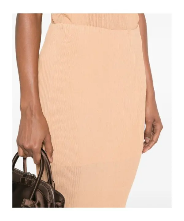 Alberta Ferretti Ribbed Midi Skirt