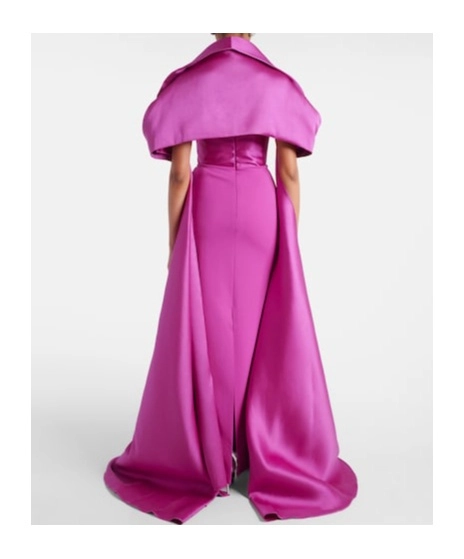 Solace Vera Caped Satin Gown