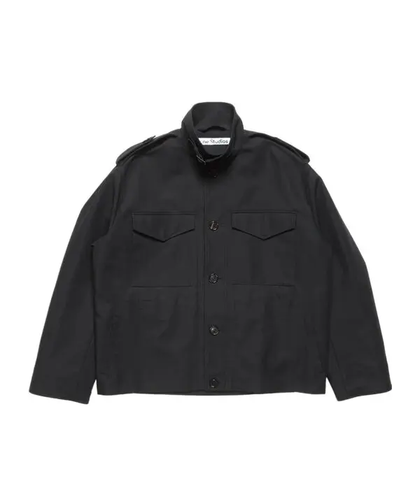 Acne Studios Cotton Satin Blouson Jacket - Black