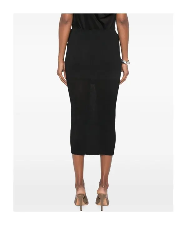 Alberta Ferretti Ribbed Midi Skirt