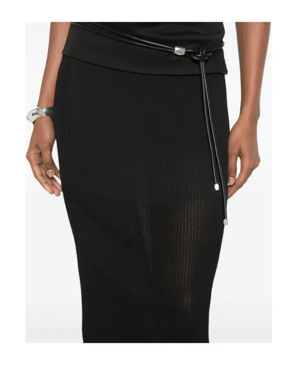 Alberta Ferretti Ribbed Midi Skirt