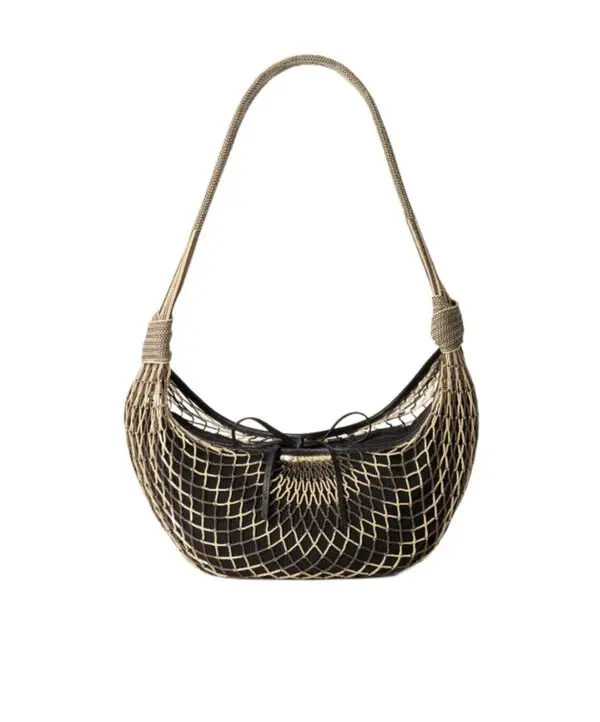 LEMAIRE Croissant Filt Bag - Light Beige/maroon
