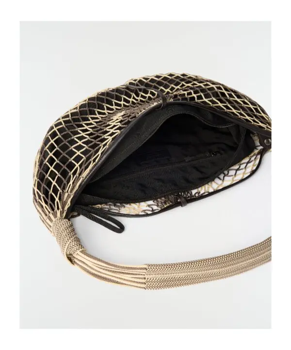 LEMAIRE Croissant Filt Bag - Light Beige/maroon