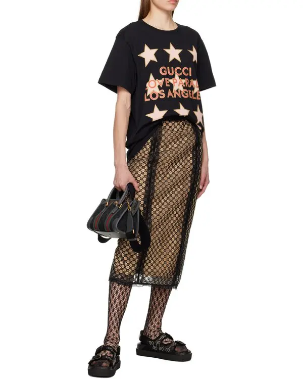 Gucci Crystal-embellished Monogram-pattern Sandals