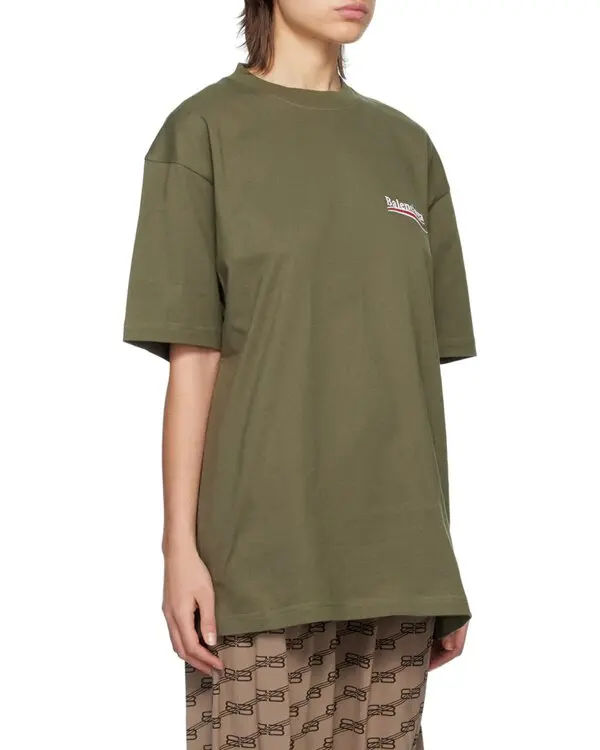 Balenciaga Large Fit Political Campaign T-shirt - Green