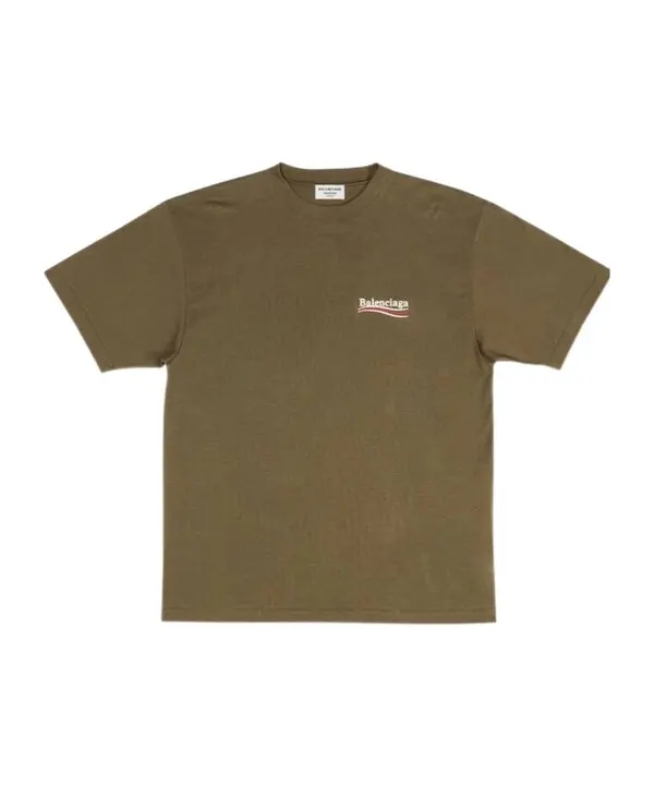 Balenciaga Large Fit Political Campaign T-shirt - Green