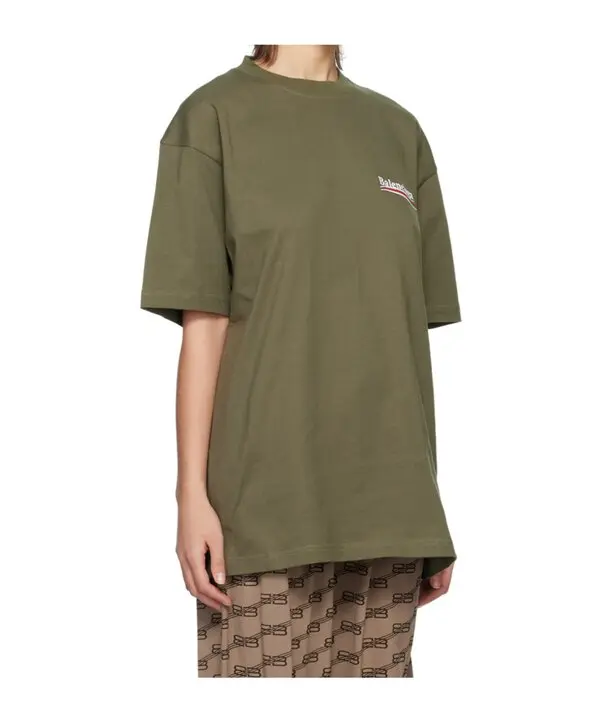 Balenciaga Large Fit Political Campaign T-shirt - Green