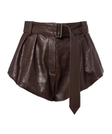 Magda Butrym Belted Leather Shorts