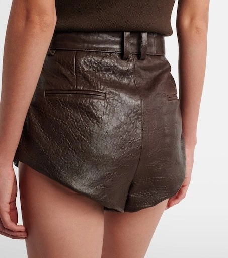 Magda Butrym Belted Leather Shorts
