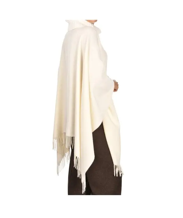 GRAN SASSO Fringed Roll-neck Poncho