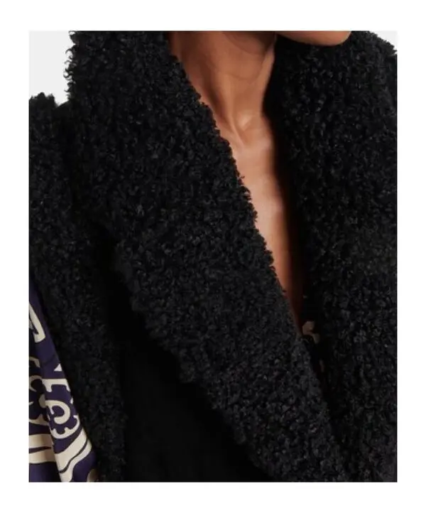 Johanna Ortiz Shearling-trimmed Suede Vest