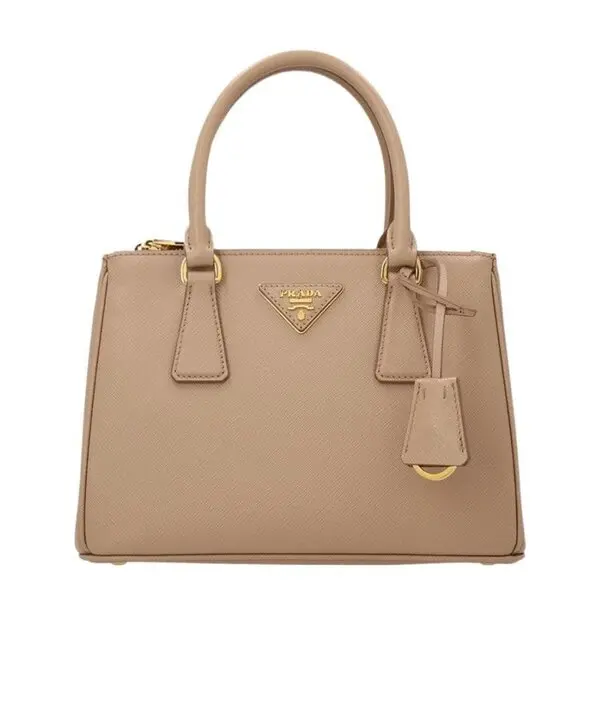 Prada Small 'galleria' Shoulder Bag - Nude