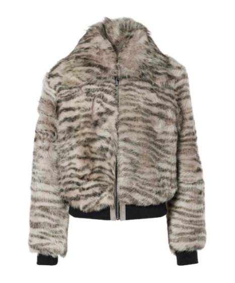 Dodo Bar Or Nia Zebra-print Shearling Bomber Jacket - Nude