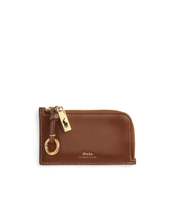 Polo Ralph Lauren Zip Leather Wallet - Brown