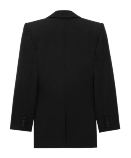Saint Laurent Tuxedo Jacket In Grain De Poudre