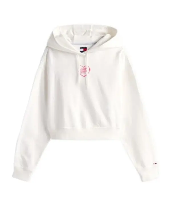 Tommy Hilfiger Relaxed Cropped Graphic Hoody - True Color
