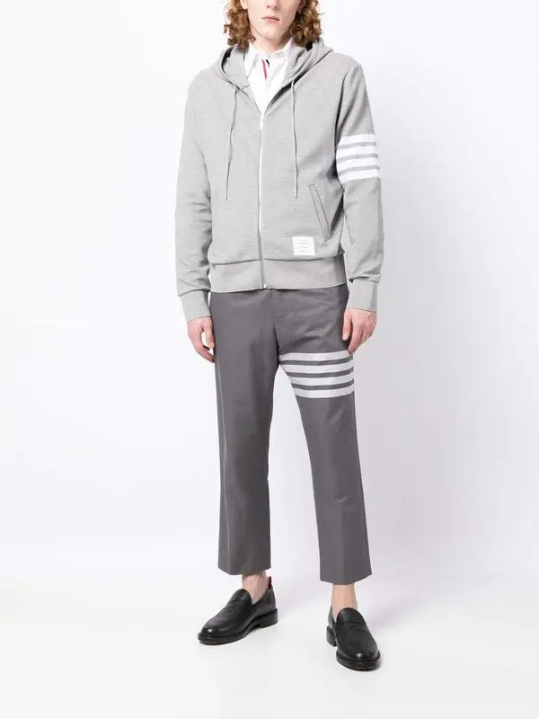 Thom Browne Logo-patch Zip-up Hoodie