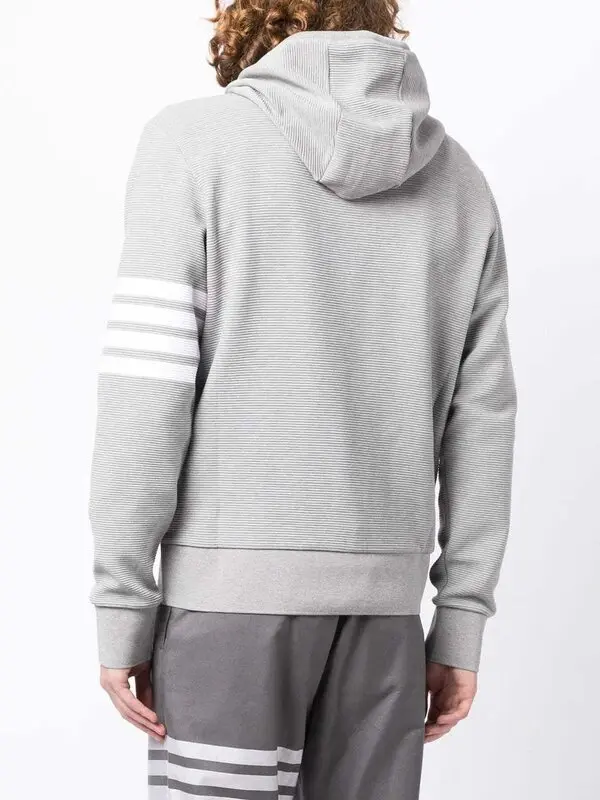 Thom Browne Logo-patch Zip-up Hoodie