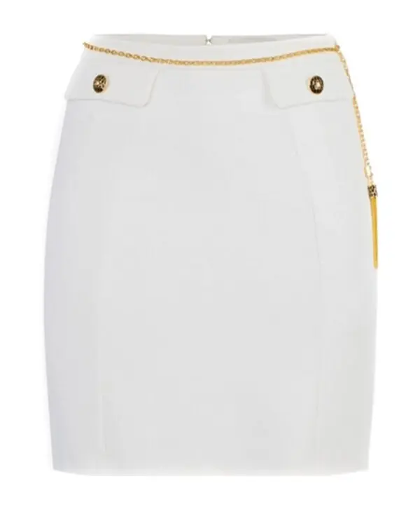 Elisabetta Franchi Chain-belt Mini Skirt - White