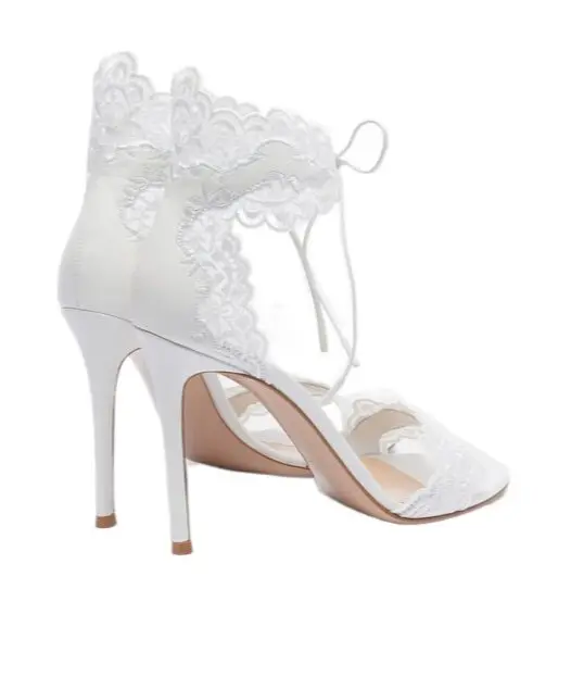 GIANVITO ROSSI Embroidered Leather High Heel Sandals