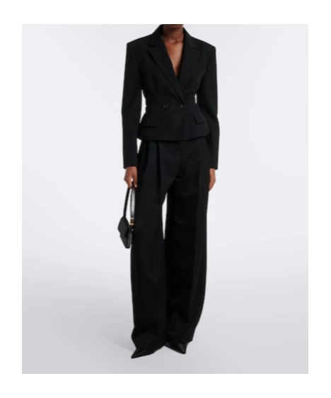 MUGLER Pleated Virgin Wool Wide-leg Pants