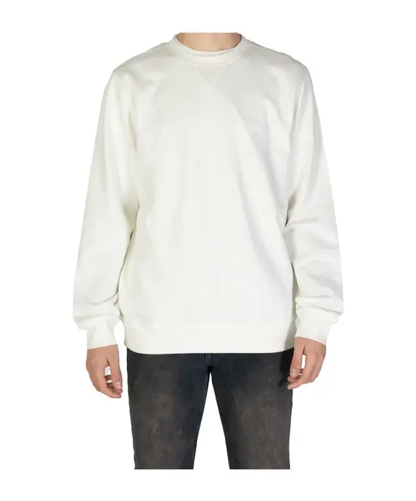 Hugo Boss Logo Patch Cotton Terry Sweatshirt - White
