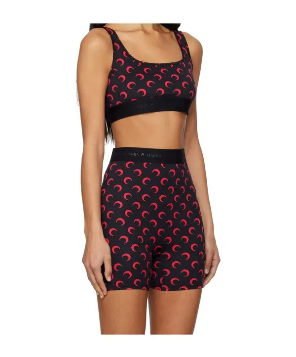 MARINE SERRE Sense Exclusive Recycled Moon Jersey Sport Bra