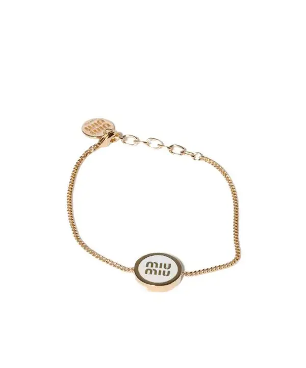 Miu Miu Enameled Metal Bracelet - Yellow