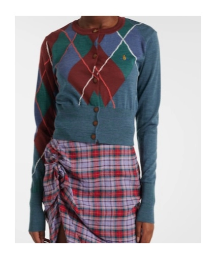 VIVIENNE WESTWOOD Argyle Wool And Cotton Cardigan