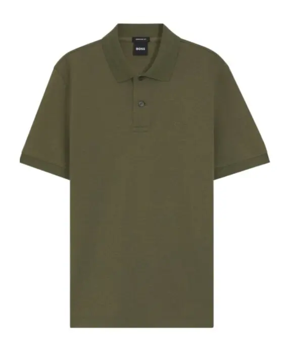 Hugo Boss Pure Cotton Polo Shirt With Chest Logo - Dark Green