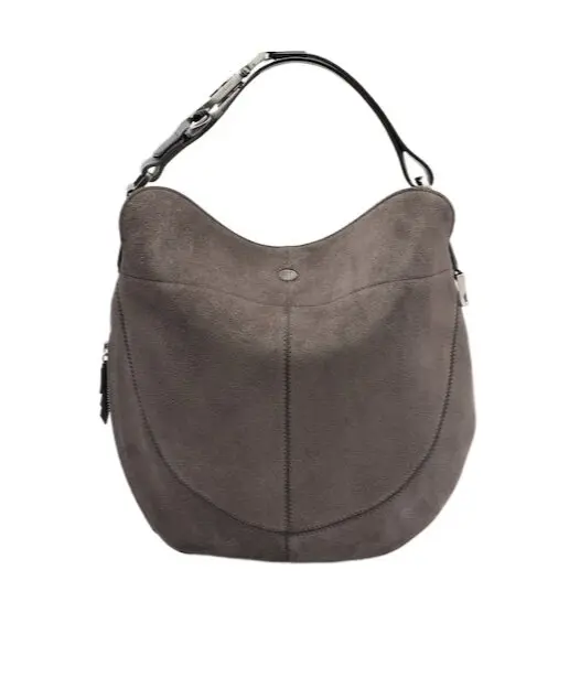 LEMAIRE Quiver Clip Medium Suede Shoulder Bag - Black
