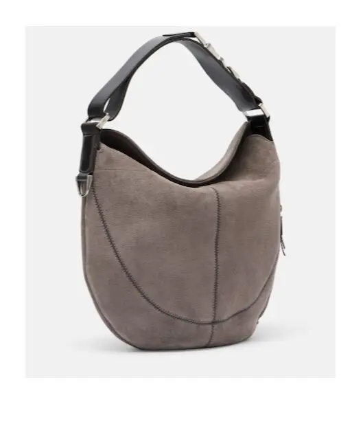 LEMAIRE Quiver Clip Medium Suede Shoulder Bag - Black