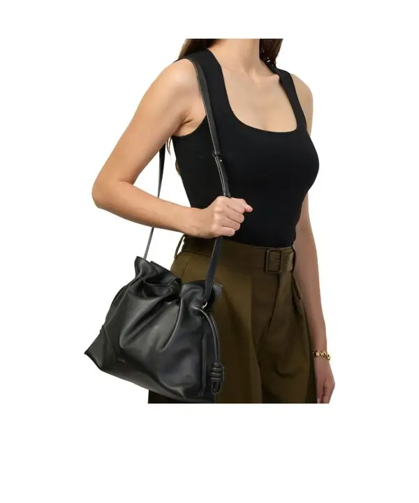 Loewe Medium Flamenco Clutch In Nappa Calfskin - Black