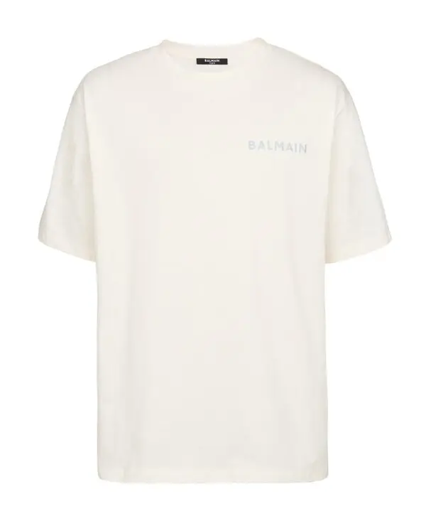 Balmain Cotton T-shirt With Small Logo - White