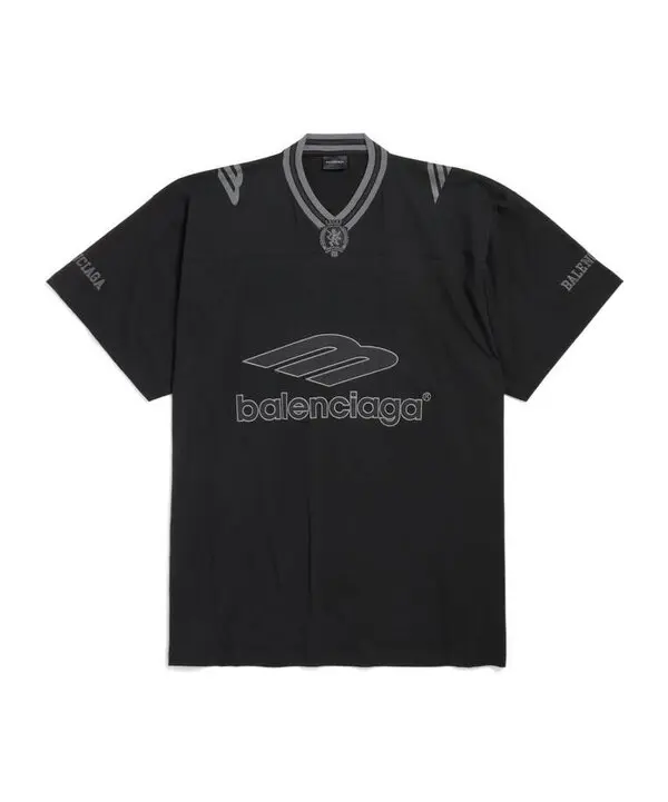 Balenciaga 3b Football V-neck T-shirt Oversized - Black/anthracite